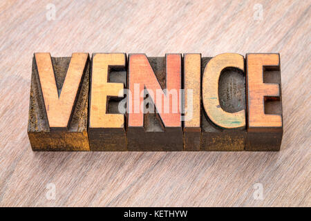 Venice text word sign - Italy city name silhouette postcard Stock Photo ...