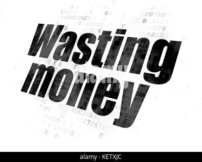 Money concept: Wasting Money on Digital background Stock Photo - Alamy