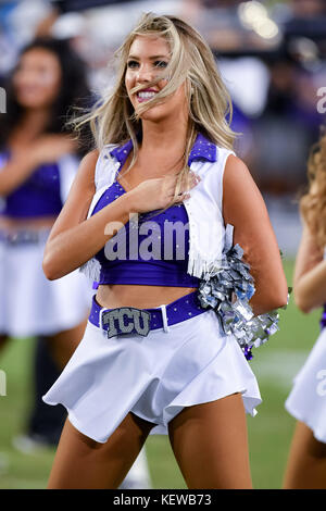 October 21, 2017: .TCU Showgirls perform during an NCAA Football game ...