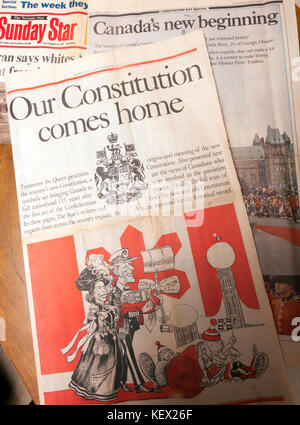 Canada's new Constitution formed on April 1982 in Ottawa,Ontario,Canada ...