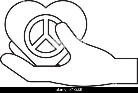 flat line uncolored heart over white background vector illustration ...