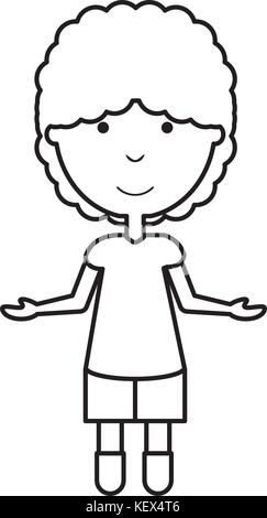 flat line uncolored man with open arms over white background vector ...