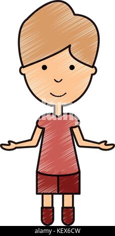 colored man with open arms over white background vector illustration ...