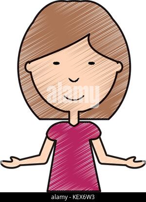 colored woman with open arms over white background vector illustration ...
