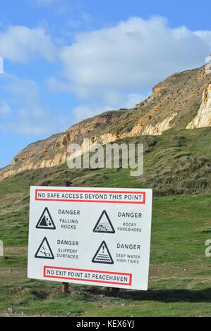 No access sign by water. No access beyond this point Stock Photo - Alamy