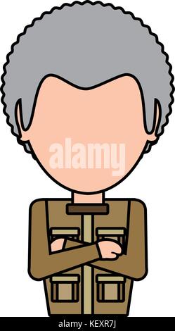 avatar safari hunter icon over white background colorful design vector ...