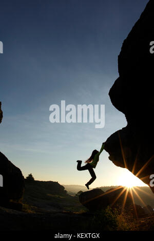 Larissa Arce of Guanajuato trying some new bouldering routes in the ...