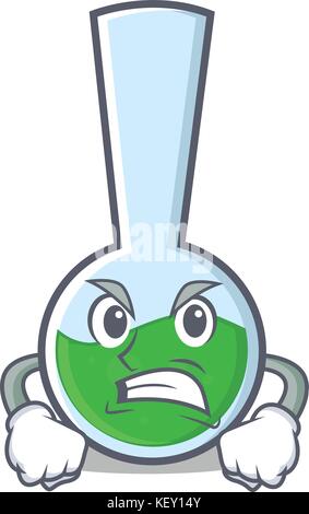 Angry science test tube cartoon isolated on white Stock Vector Image ...