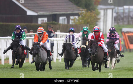 Toby Moore son of Ryan Moore (Purple) seen after the Moorcroft ...