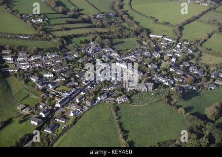 An aerial view of the village of Ugborough and surrounding Devon ...