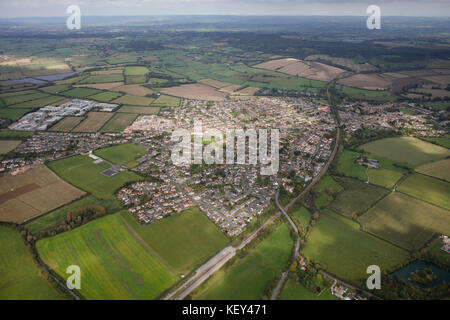 An aerial view of the town of Somerton in Somerset, South West England ...