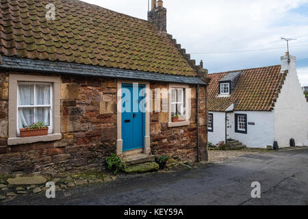View of old houses in Crail on East Neuk of Fife in Scotland, United ...