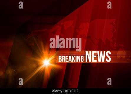 Graphical breaking news red theme background with connection lines at ...