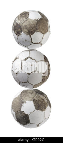 Worn-Out Football on White Background Stock Photo - Alamy