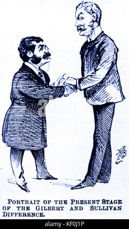Gilbert and Sullivan. Nineteenth-century caricature. Caption reads ...