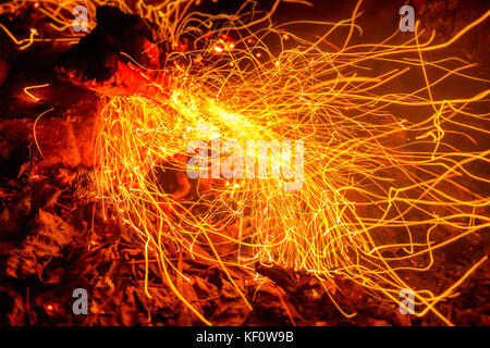 Close up bonfire slow shutter picture Stock Photo - Alamy