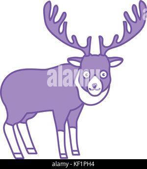 contour cute elk wild animal icon Stock Vector Image & Art - Alamy