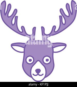 contour elk head wild cute animal Stock Vector Image & Art - Alamy