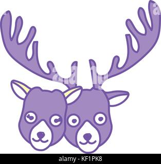 contour cute elk head wild animal Stock Vector Image & Art - Alamy