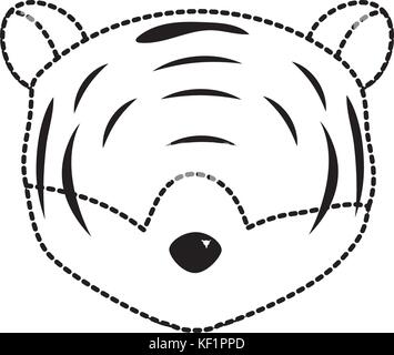 dotted shape cute tiger head wild animal Stock Vector Image & Art - Alamy