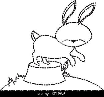 dotted shape cartoon rabbit male head animal Stock Vector Image & Art ...