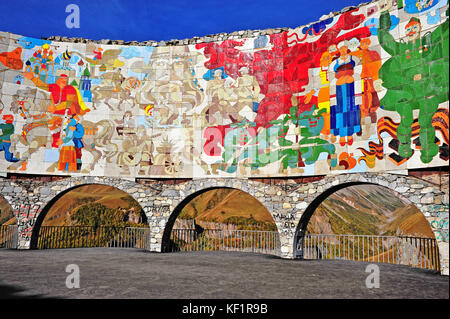 GUDAURI, GEORGIA - OCTOBER 4: Monument of the friendship between Russia ...