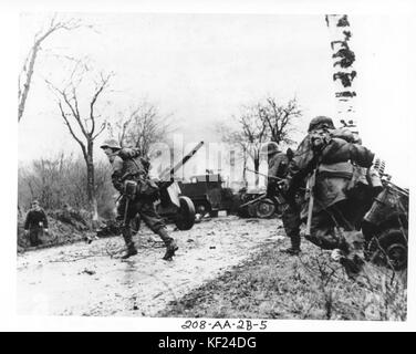 BATTLE OF THE BULGE 16 December 1944- 28 January 1945. Still from a ...