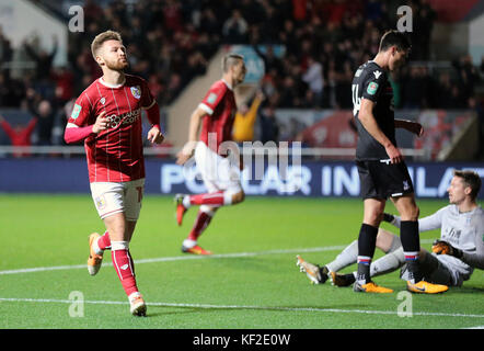 Bristol City's Matty Taylor celebrates scoring Stock Photo - Alamy