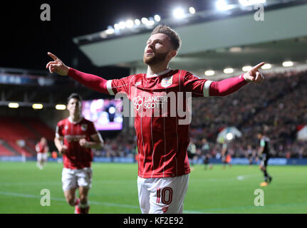 Bristol City's Matty Taylor celebrates scoring Stock Photo - Alamy