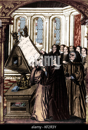 Illustration from a 15th century Flemish Book of Hours showing the ...