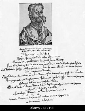 Orlando Lassus - portrait of the Franco-Flemish composer of the late ...