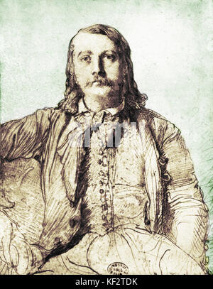 Portrait of Théophile Gautier (1811-1872), writer, David d'Angers ...