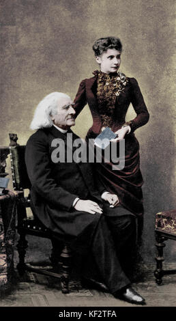 Franz Liszt in old age with Lina Schmalhausen who attended to the ...