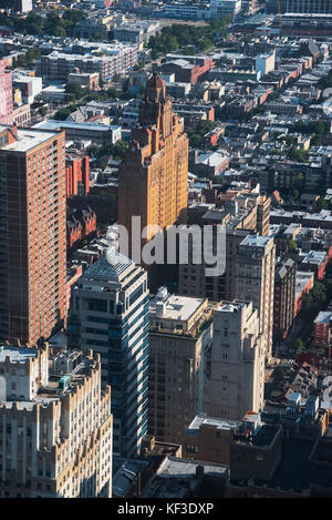 Philadelphia skyscrapers from observation deck window, City Hall ...
