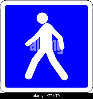 Pedestrian allowed blue road sign Stock Photo - Alamy