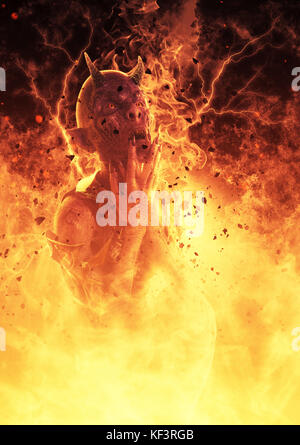A woman demon burns in a hellfire 3d illustration Stock Photo - Alamy