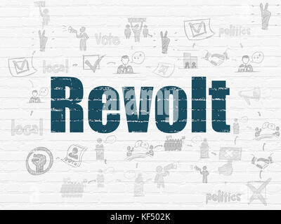 Political concept: Revolt on wall background Stock Photo - Alamy