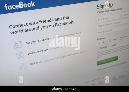 Facebook, login page, logo Stock Photo - Alamy