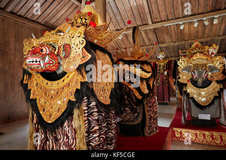 Barong Macan (Tiger) mask for traditional Barong dance. Setia Darma ...