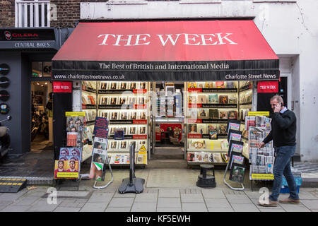 london newsstand with british and international newspapers and ...