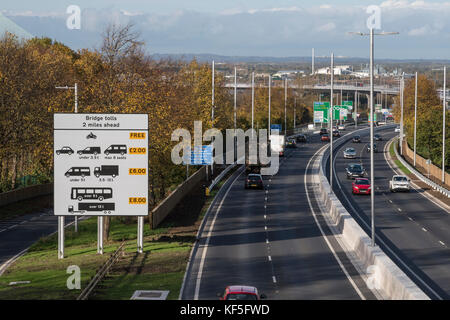 Mersey Gateway toll bridge linking Runcorn and Widnes across the River ...