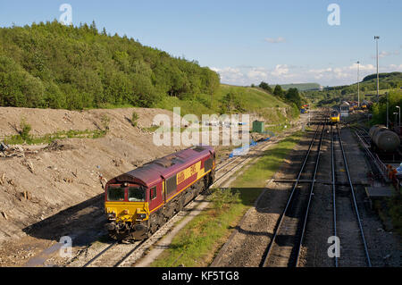 Class 66 locomotive at Peak Forest, Derbyshire, England Stock Photo - Alamy