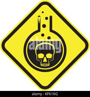Lab beaker with toxic, poisonous chemicals and cross bones Stock Vector ...