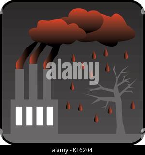 Factory generating toxic air pollution and Acid Rain Stock Vector Image ...