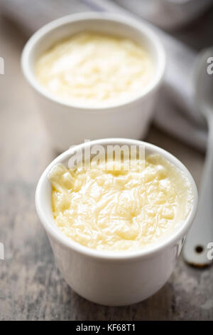 Clotted cream rice pudding Stock Photo - Alamy