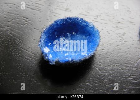 egg crystal geode experiment with alum powder Stock Photo - Alamy