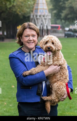 London UK. 2017. Maria Miller MP for Basingstoke walks across Stock ...