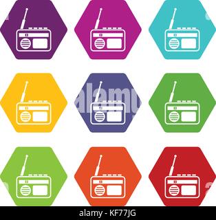 Radio icon set color hexahedron Stock Vector Image & Art - Alamy