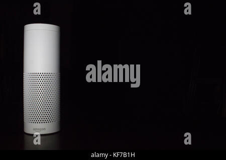 Alexa on a sleek black background Stock Photo - Alamy