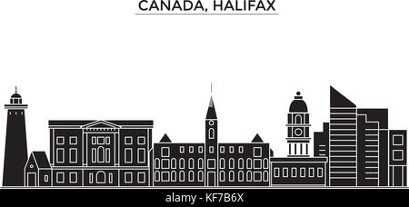 Halifax, Nova Scotia, Canada, bright outlined vector map with bigger ...